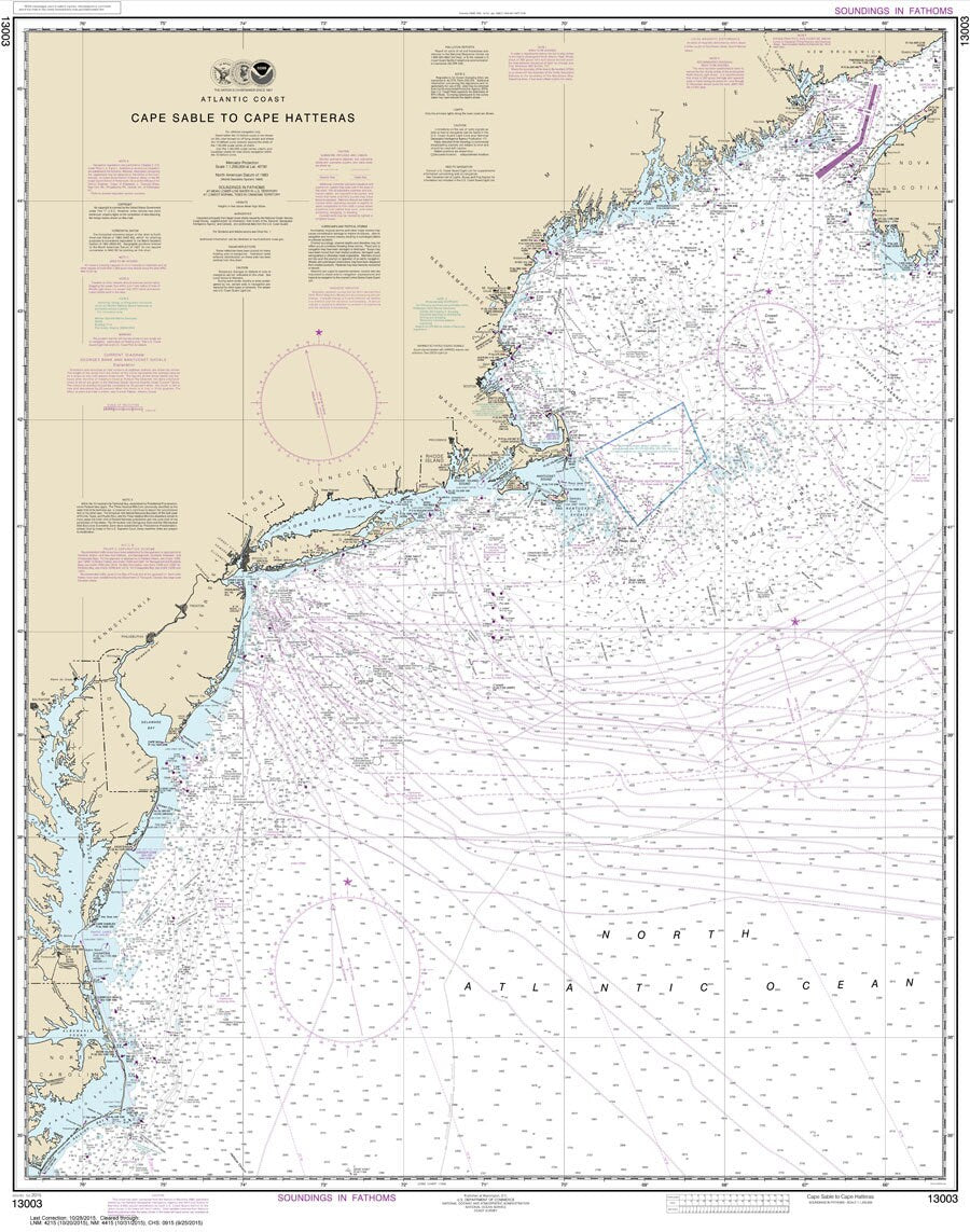 2015 Nautical Map of Cape Sable to Cape Hatteras – Genealogical Surveyor